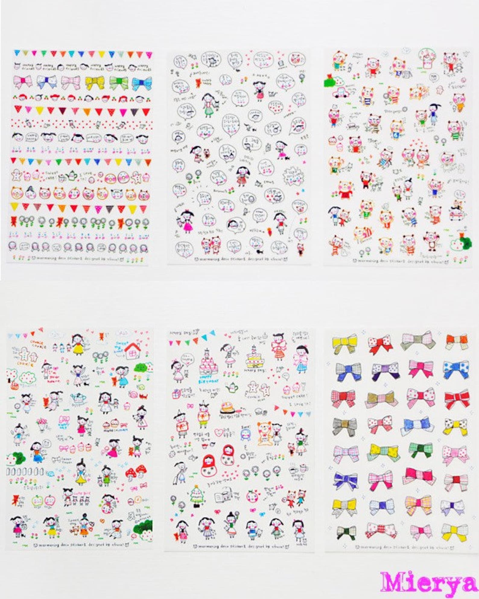 Korean Girl Sticker Set Diary Sticker Deco Sticker - Etsy