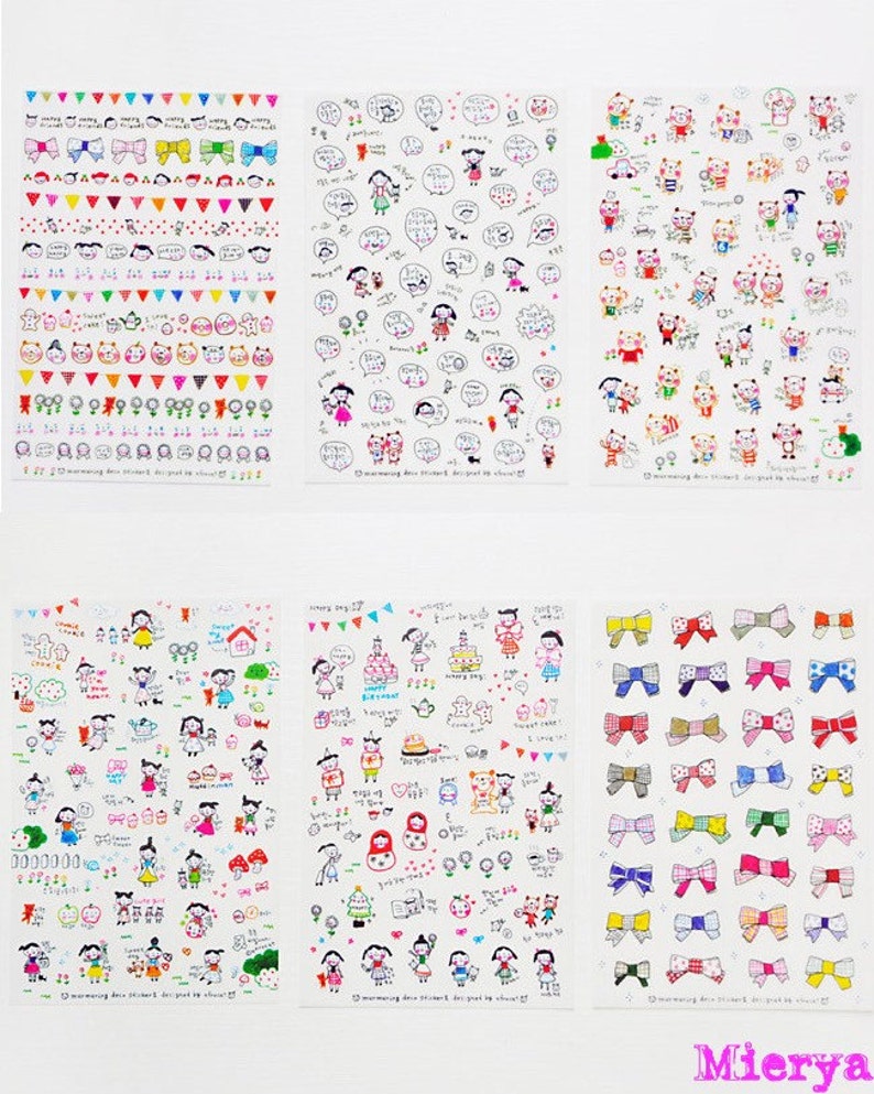 Korean Girl Sticker Set Diary Sticker Deco Sticker - Etsy