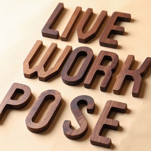 Black Walnut Letters Wood Letters Wall Deco 26 Wooden Uppercase A-Z DIY ...