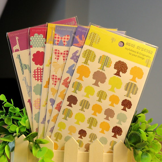 Paper Deco Sticker Set Diary Sticker Filofax 6 Sheets in | Etsy