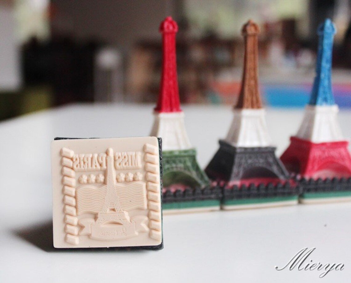 Eiffel Tower Resin Stamp Set - Paris Postmark, Diary Stamp (4 Styles ...