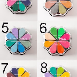Petal Stamp Ink Pad: 8-color Handmade Rubber Stamp - Etsy