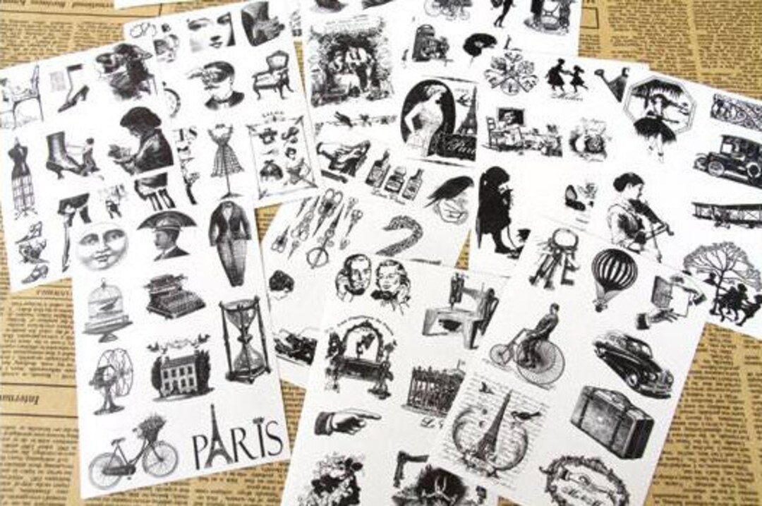 Retro Euro Style Sticker Set Korean Sticker Transparent Sticker PVC ...