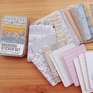 Masking Sticker Set Packed in Tin Case Deco Sticker Diary Sticker ...