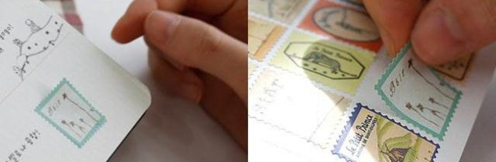 Stamp Sticker Set Paper Sticker Set Deco Sticker Set | Etsy