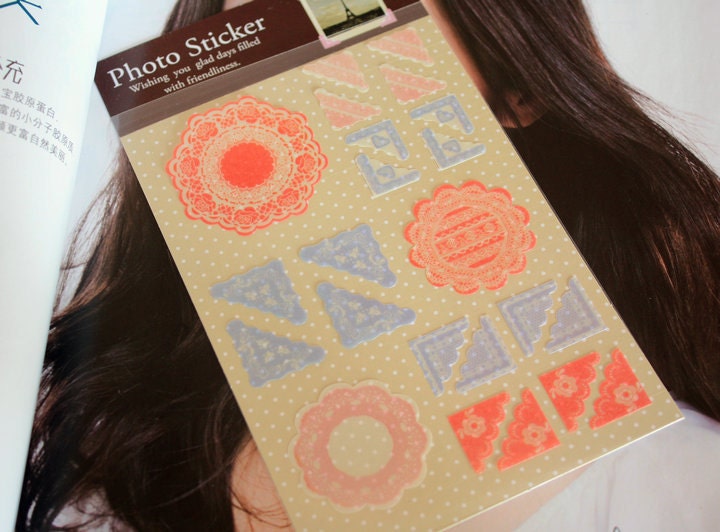 Korean Photo Sticker Set Ver 3 Lace Sticker Transparent - Etsy