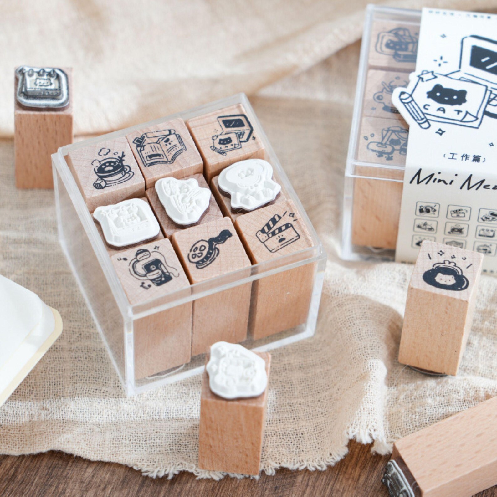 Mini Cat Rubber Stamp: Deco Diary Label Stamp - Etsy