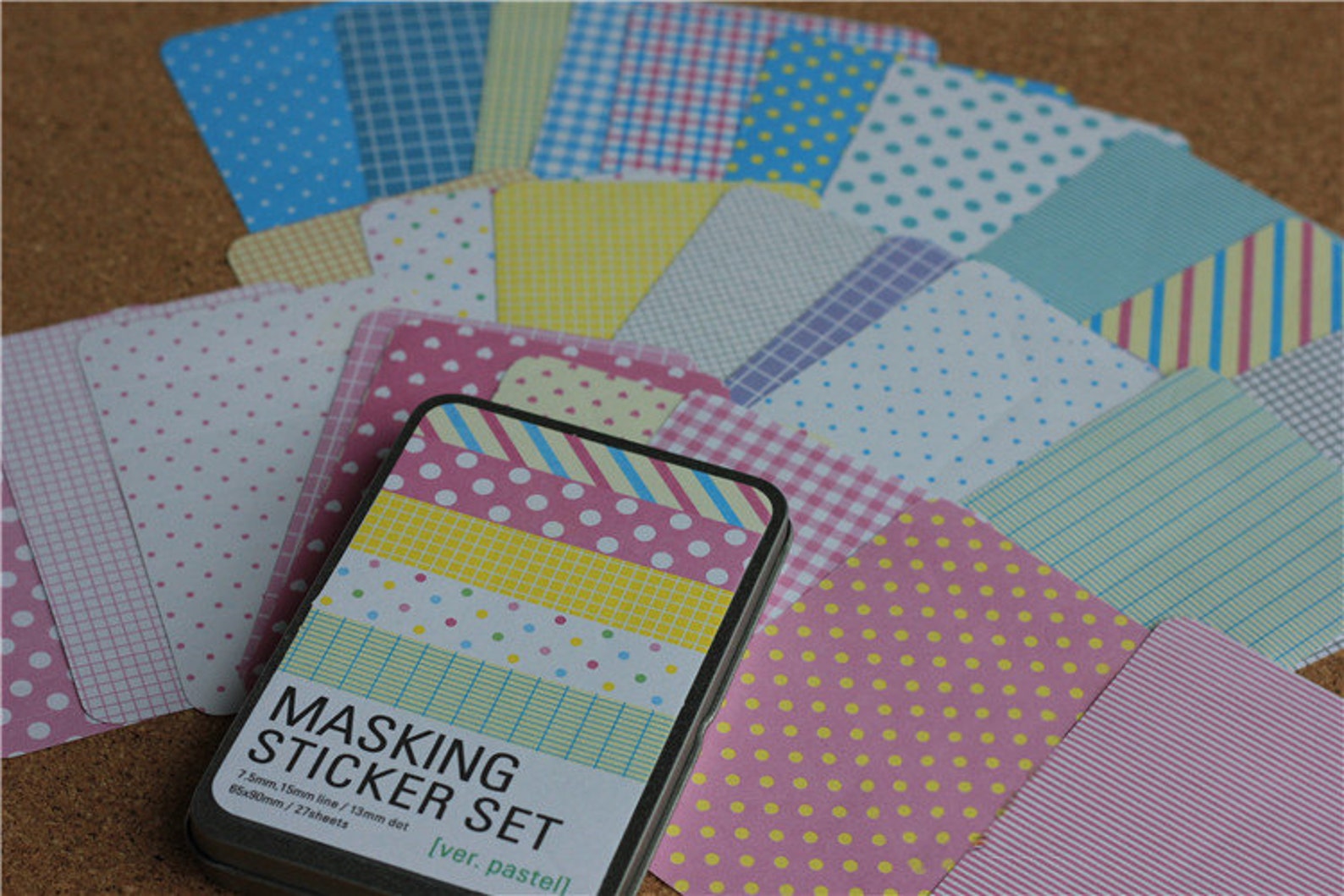 Masking Sticker Set Packed in Tin Case Deco Sticker Diary | Etsy