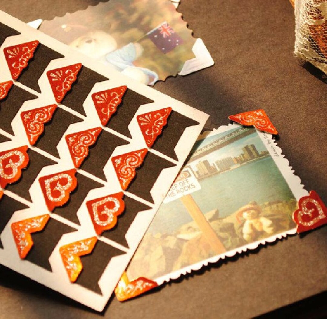 Glitter and Gilding Photo Corner Sticker Photo Album Sticker Deco ...