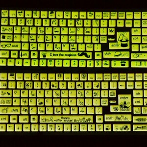 1 Sheet Luminous 3D Foam Keyboard Sticker Keyboard Decals Sticker ...