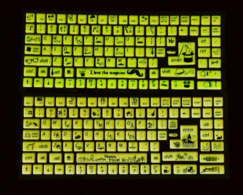1 Sheet Luminous 3D Foam Keyboard Sticker Keyboard Decals - Etsy