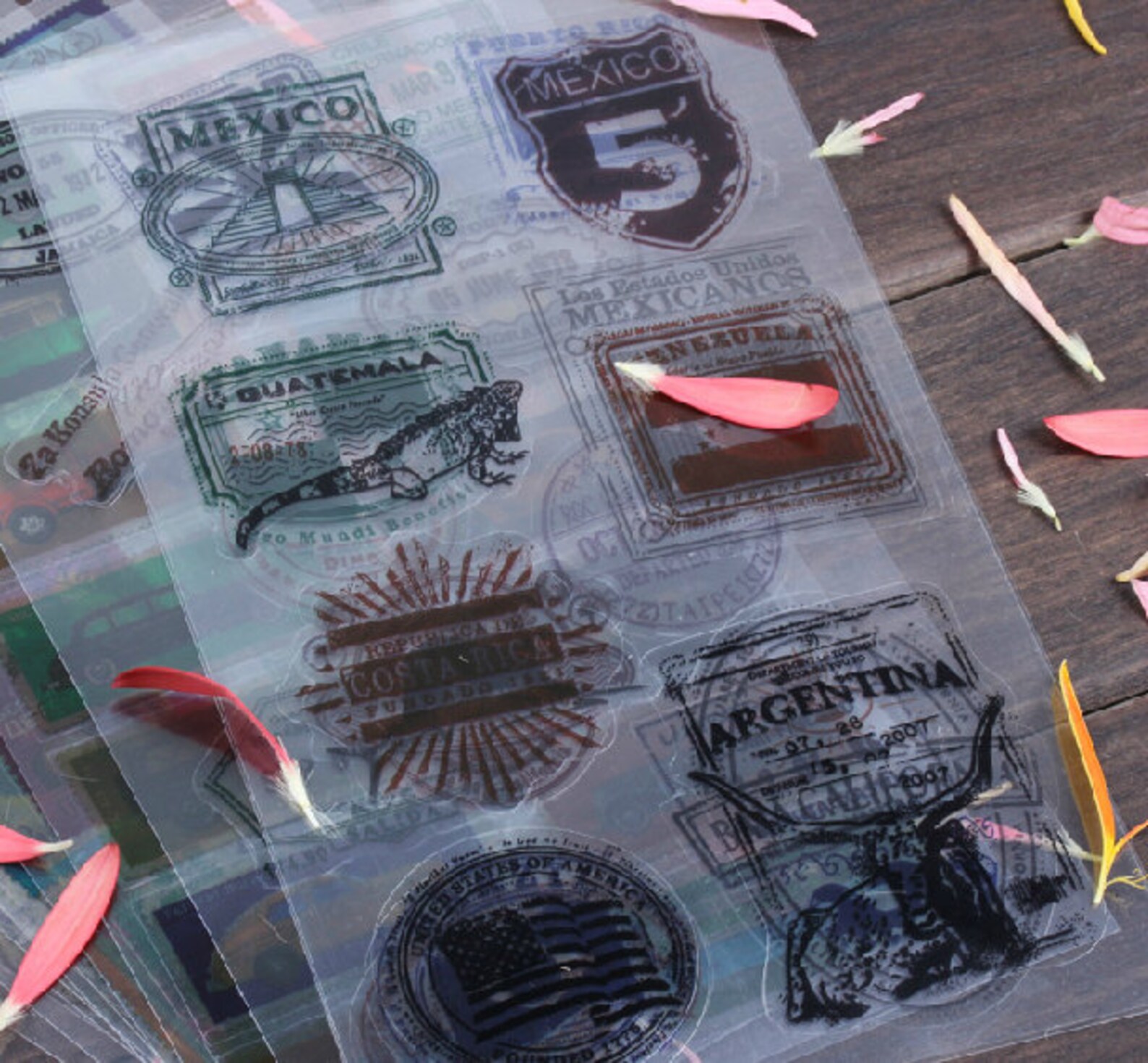 1 Sheet Vintage Postmark Sticker Transparent Sticker Diary | Etsy