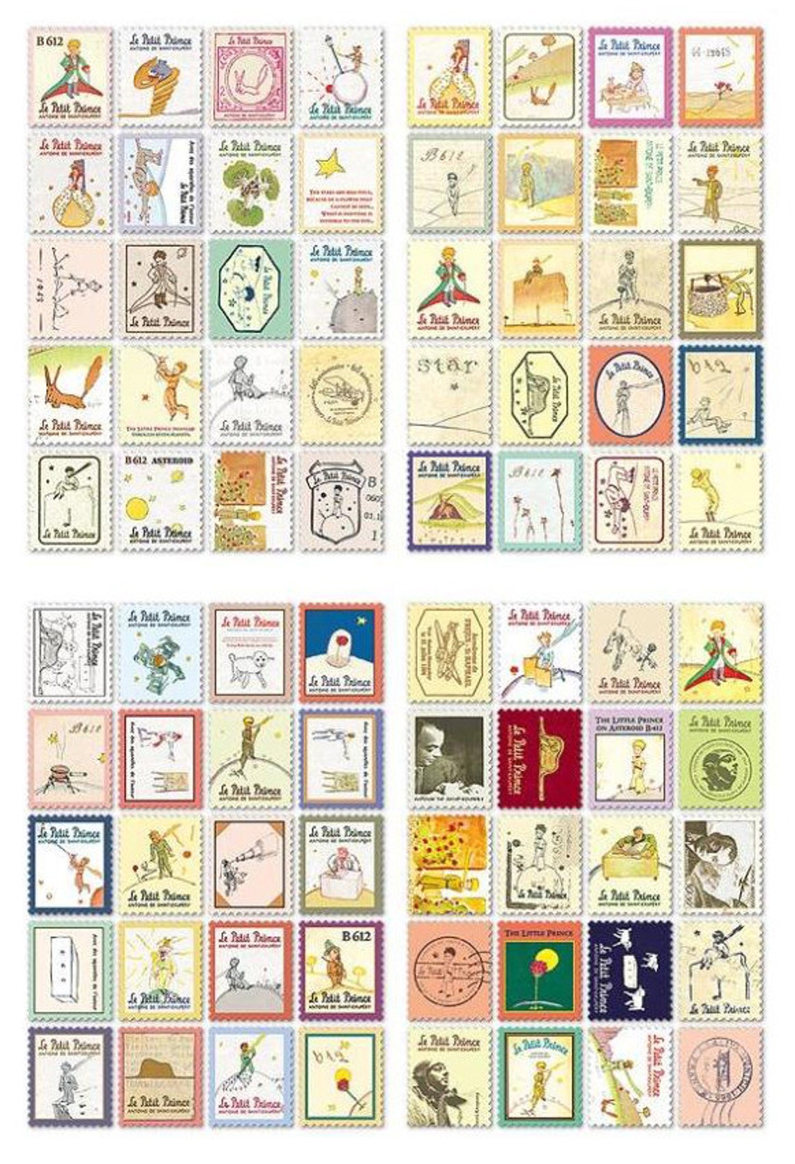 Stamp Sticker Set Paper Sticker Set Deco Sticker Set | Etsy