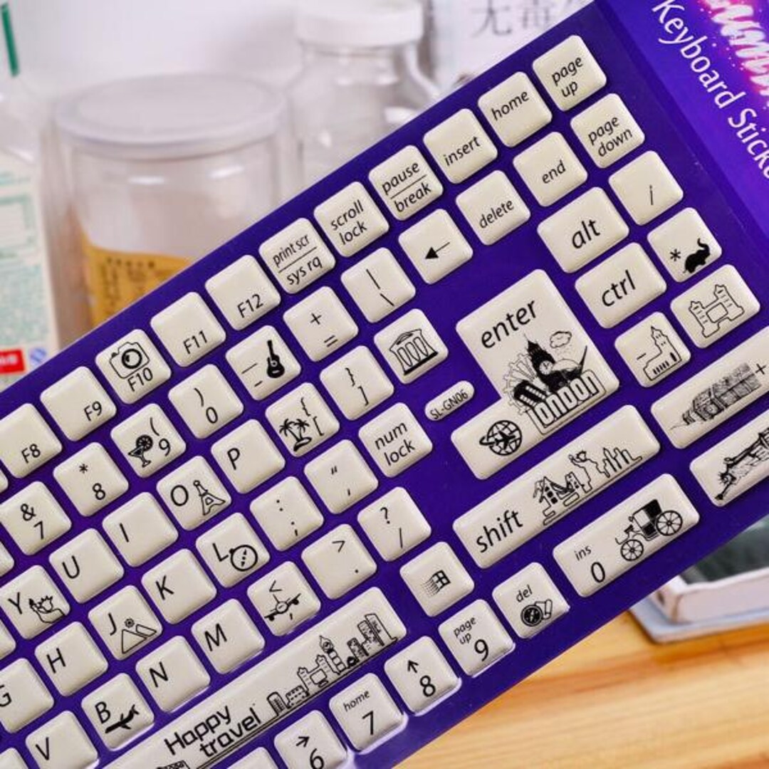 1 Sheet Luminous 3D Foam Keyboard Sticker Keyboard Decals Sticker ...