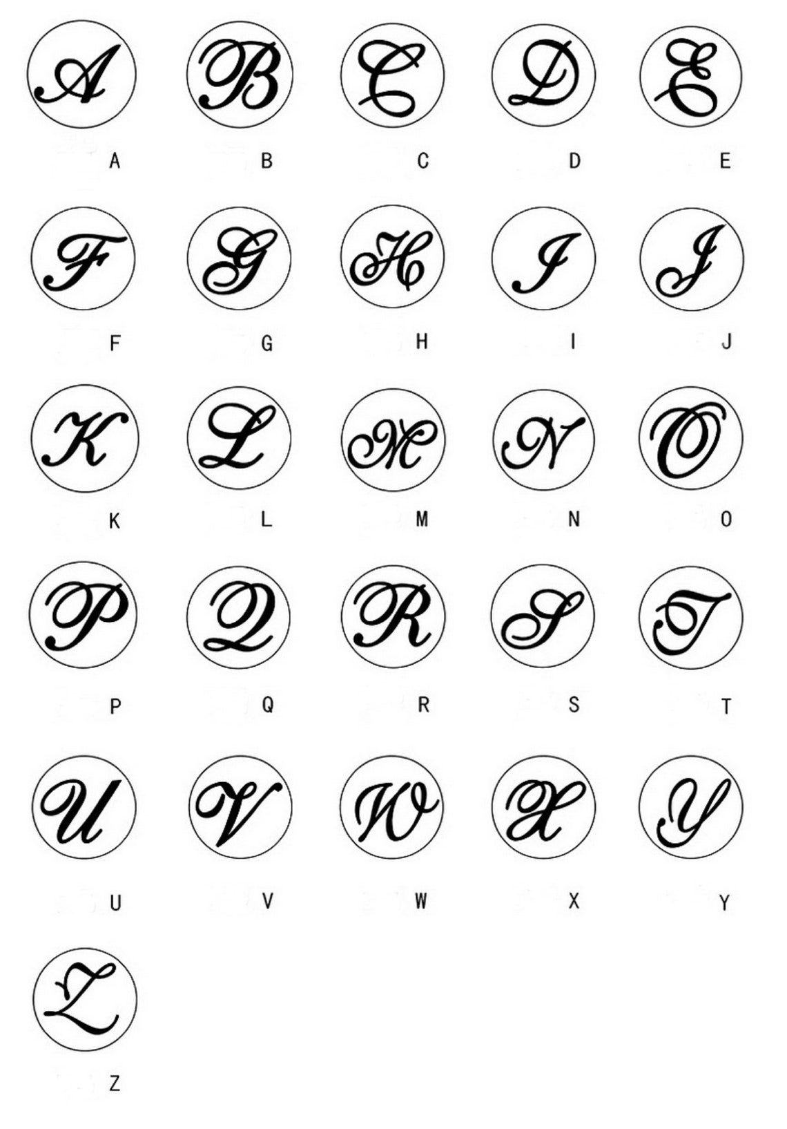 Calligraphic Initial Seal - Alphabet Sealing Wax Seal - Alphabet Stamp ...