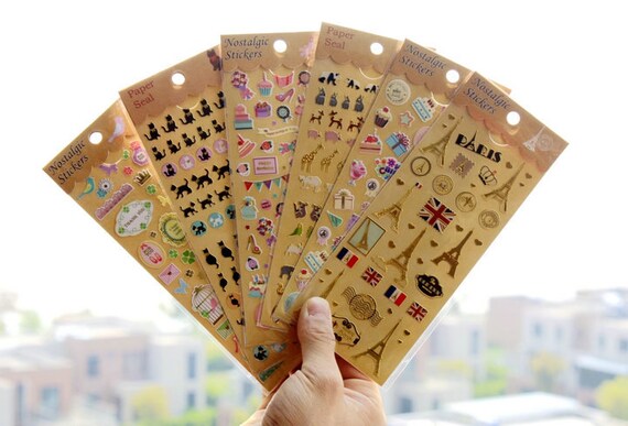 Paper Seal Set Deco Sticker Diary Sticker Cellphone | Etsy