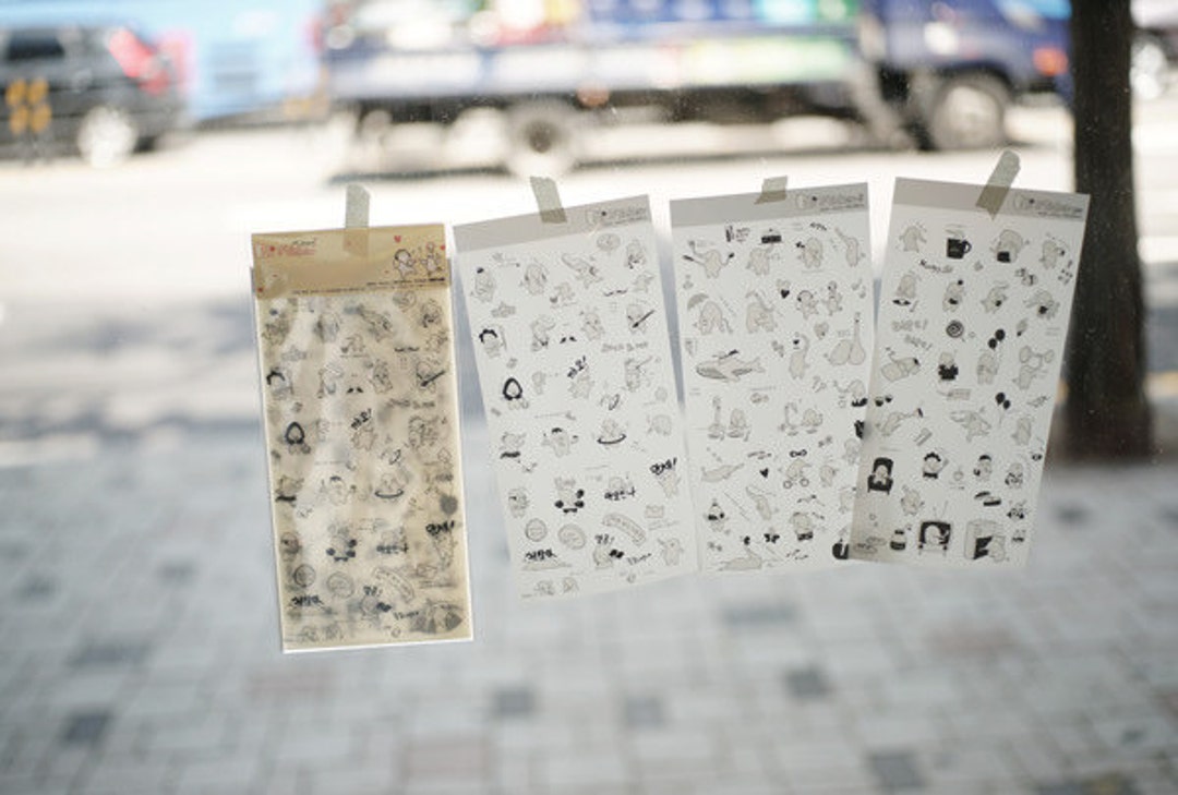 Korean Eli Sticker Set Transparent Elephant Sticker Diary Sticker ...
