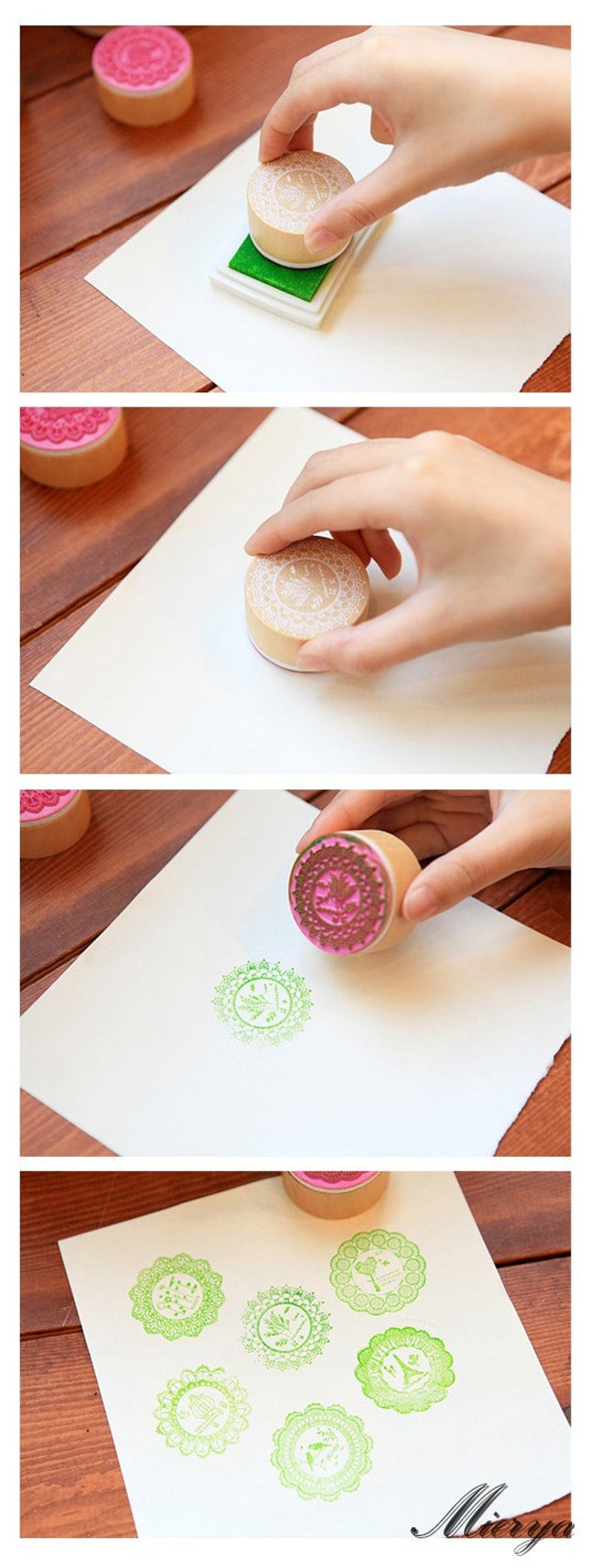 HQ Dress up Wooden Rubber Stamp Set Lace Stamp Korean - Etsy