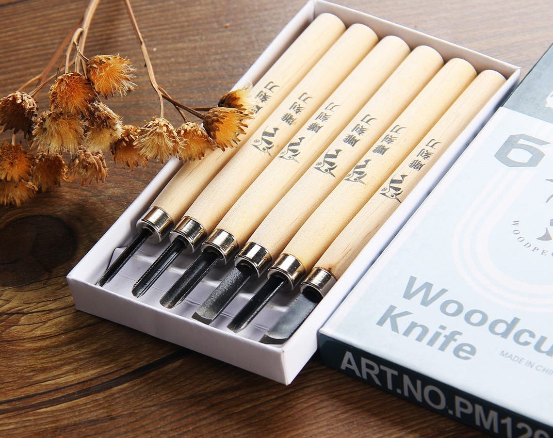 Metal Head Rubber Graver Set Carving Knife Carver 6 Pcs | Etsy