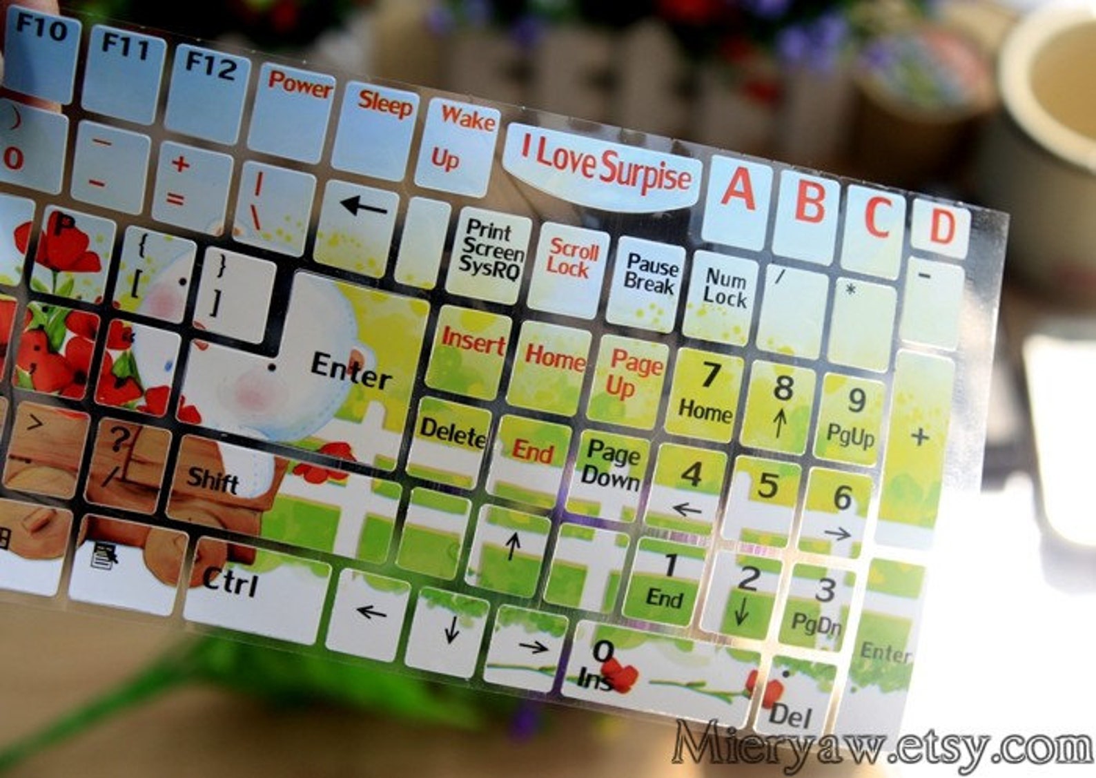 Vivid Keyboard Stickers PVC Sticker Waterproof Sticker | Etsy