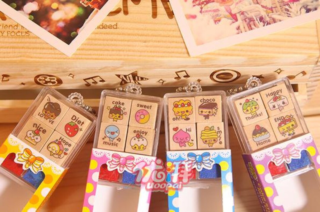 10% OFF Cake Stamps With Ink Pad Case Wood Stamp Rubber - Etsy