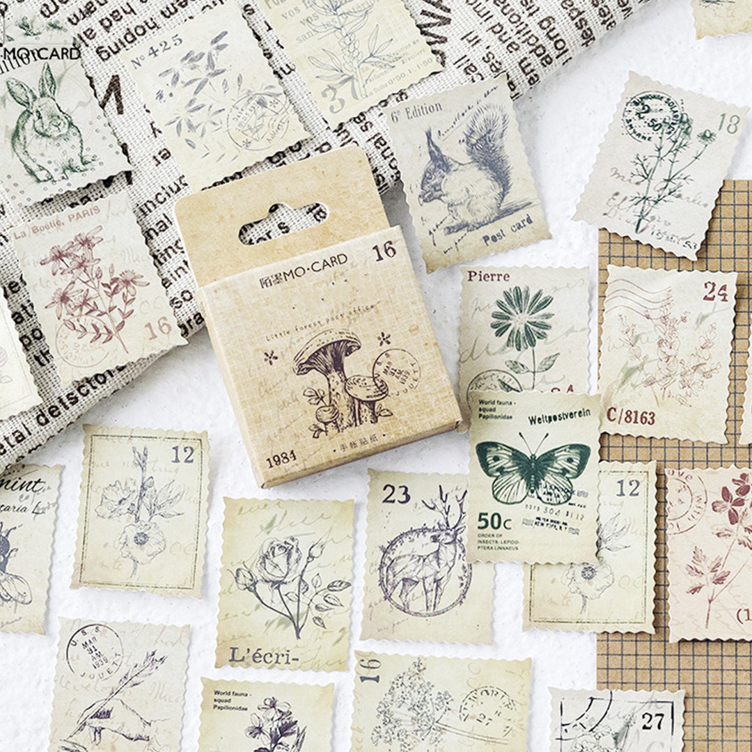 46 Pcs Forest Stamp Stickers: Special-shaped Deco Stickers - Etsy