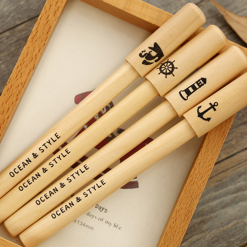 Ocean Style Natural Wood Ball Pen Ballpoint Pen Zakka-EM63472 | Etsy