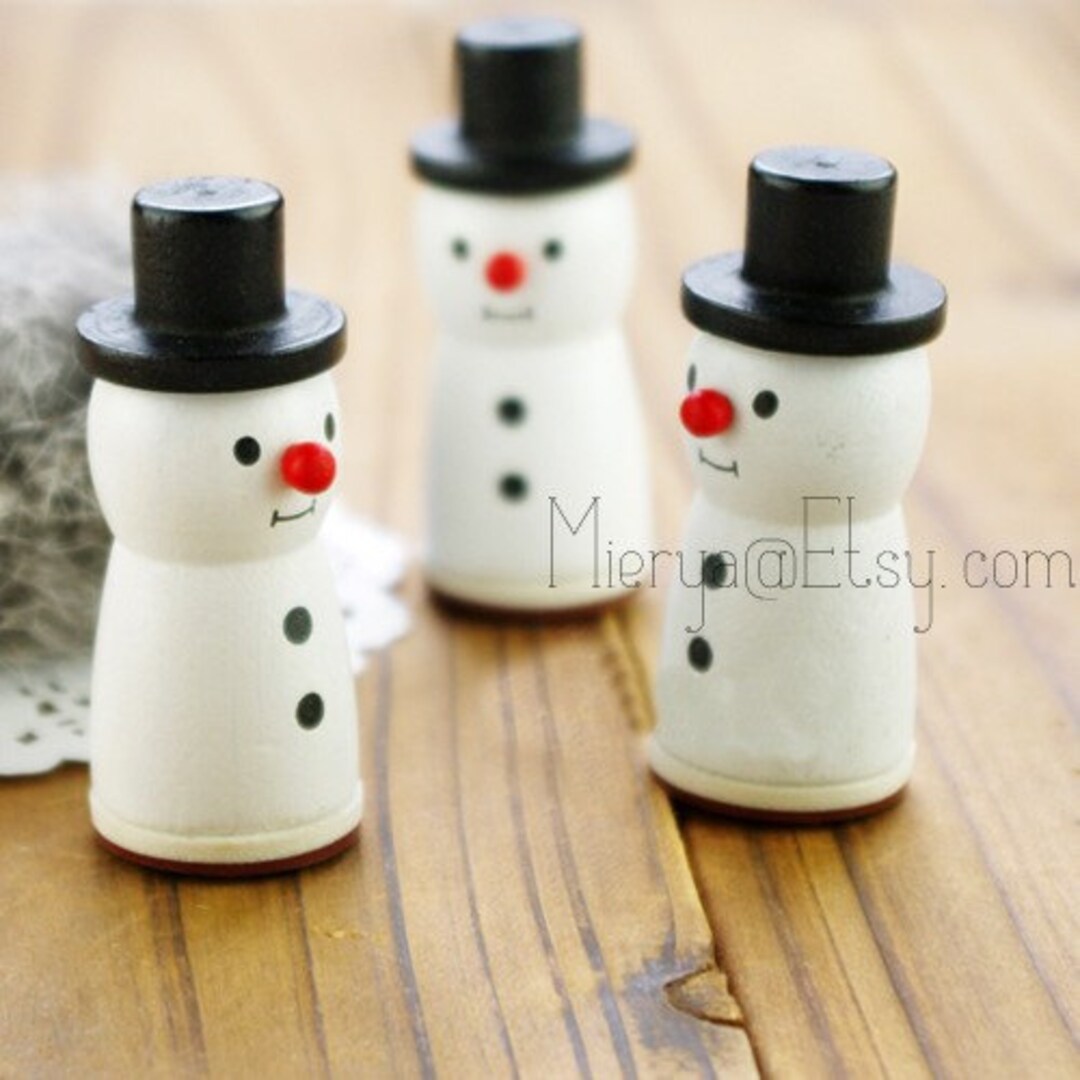 Snowman Stamp Wooden Rubber Stamp Diary Stamp Korean - Etsy