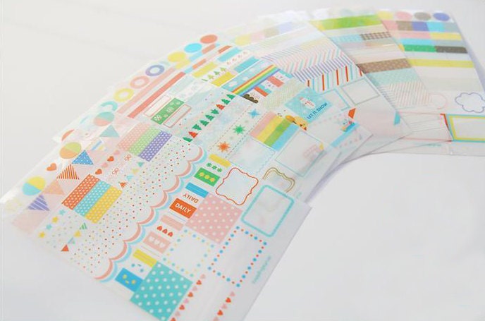 Drawing Market Stickers Deco Stickers Diary Stickers 6 - Etsy