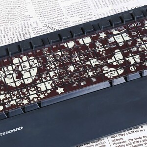 Vein Fingerprint Proof Keyboard Sticker With Feet DIY 3D Desktop ...