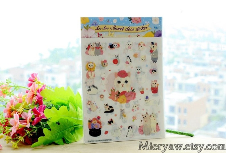 Choo Choo Sweet Deco Sticker Set Cat Sticker Deco Sticker - Etsy
