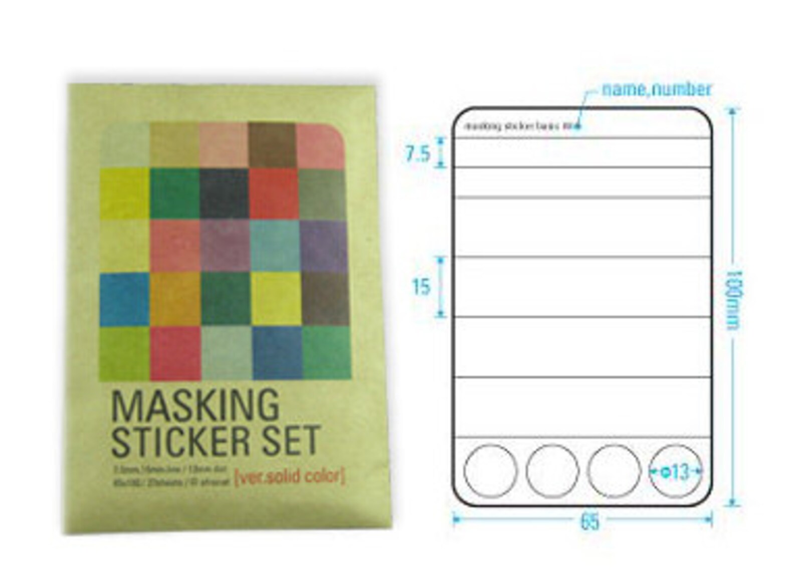 Masking Sticker Set Deco Stickers Paper Stickers 27 | Etsy