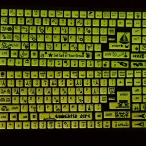 1 Sheet Luminous 3D Foam Keyboard Sticker Keyboard Decals Sticker ...