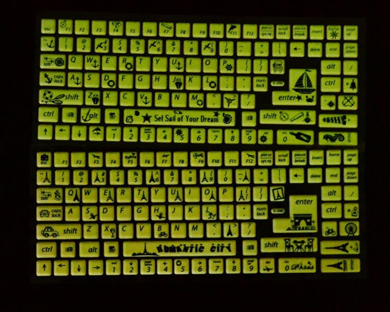 1 Sheet Luminous 3D Foam Keyboard Sticker Keyboard Decals | Etsy