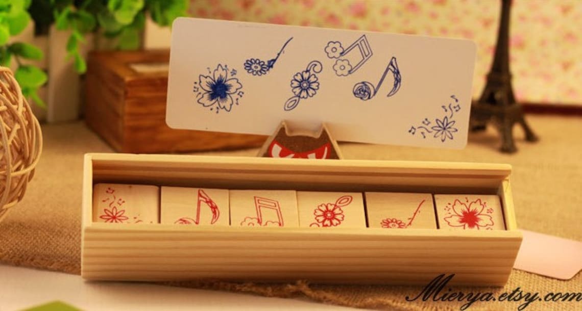 2 SETS Musical Notes Stamps Rubber Stamp Diary Stamp | Etsy