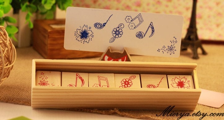 2 SETS Musical Notes Stamps Rubber Stamp Diary Stamp | Etsy