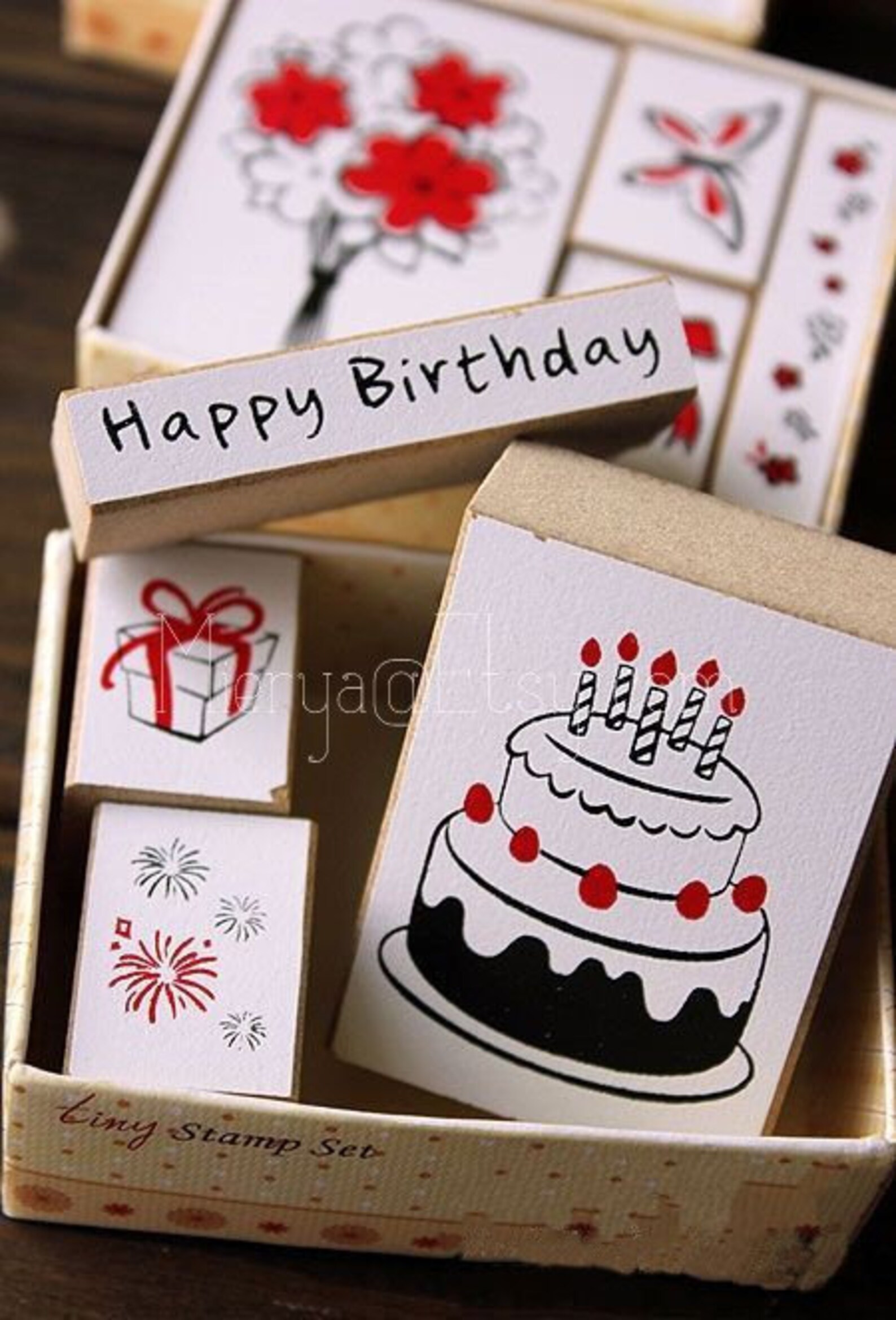 Wooden Rubber Stamp Set Rubber Stamp Set Diary Stamps 3 | Etsy