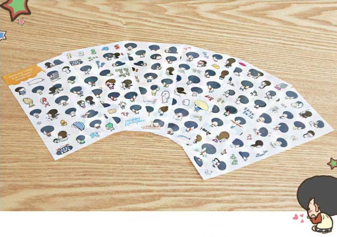 Cool Hair Style Sticker Set - Transparent Sticker - Diary Sticker ...