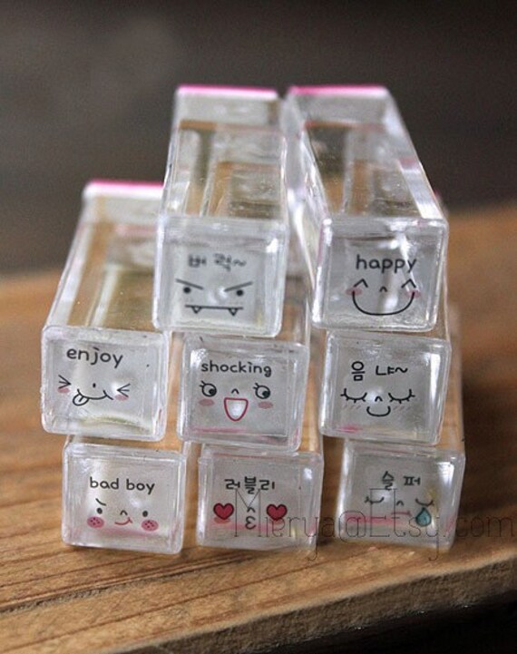 8 Pcs Crystal Schedule Stamps Emotion Stamps-em62564 | Etsy