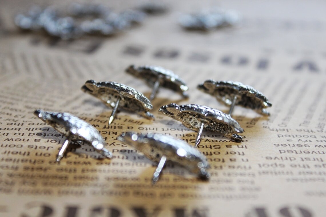 HQ Silver-plated Leaves Push Pins Zinc Alloy Push Pin | Etsy