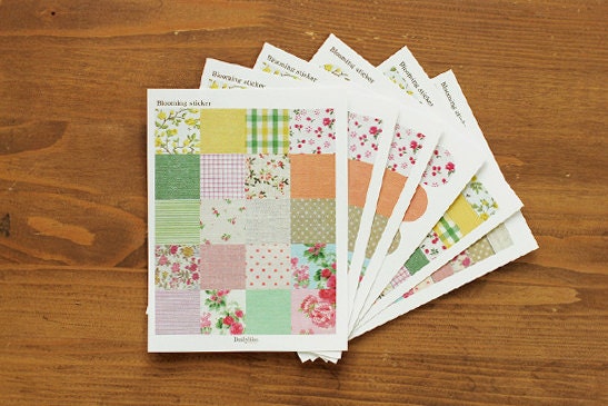 Blooming Sticker Set Masking Stickers Diary Stickers - Etsy