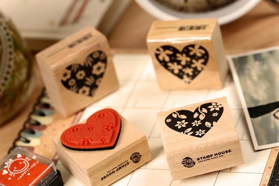 Heart Style Rubber Stamp Set - Korean Stamp - Wood Stamp - Filofax ...