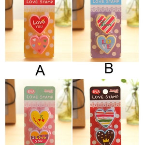 8 Pcs Love Stamps - Rubber Stamp - Diary Stamp - Deco Stamp - Filofax ...