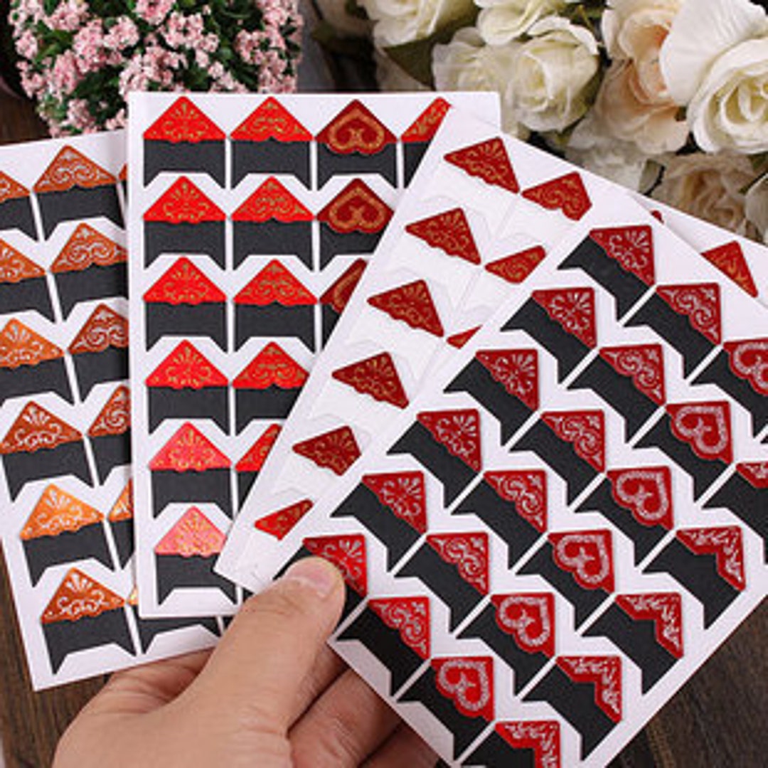 Gilding Photo Corner Sticker Set Glitter Photo Album Sticker - Etsy