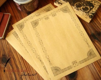 8 Sheets Vintage Style Brown Writing Paper Stationery | Etsy