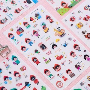 Little Red Riding Hood Sticker PET Sticker Deco Diary- Korean Sticker ...
