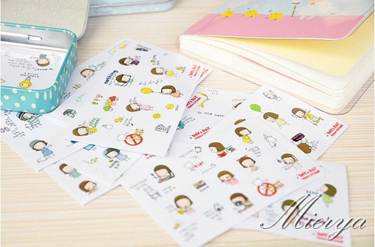 1 Case Korean Stickers Tin Box Sticker Girl Sticker Deco - Etsy