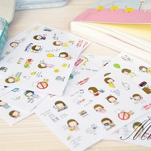 1 Case Korean Stickers - Tin Box Sticker - Girl Sticker - Deco Sticker ...