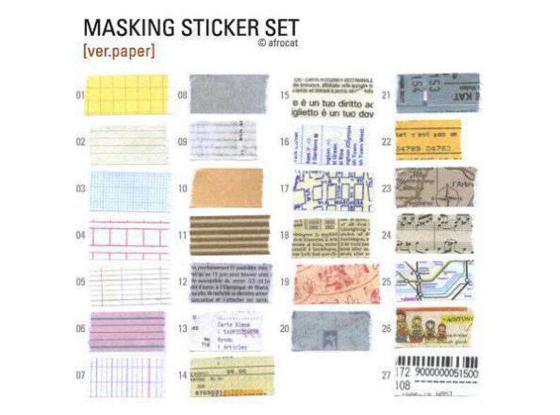 Masking Sticker Set Korean Deco Sticker Paper Sticker | Etsy