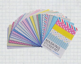 27 Sheets Masking Sticker Set Paper Stickers Deco Stickers | Etsy